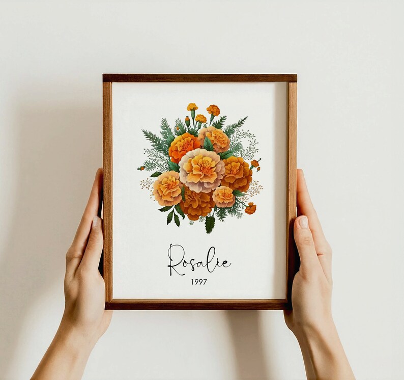 Birth Month Flower Print Floral Wall Art Vintage Flower Printable ...