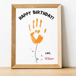DIY Handprint Balloons Birthday Card DIY Gift Memory Keepsake Birthday ...
