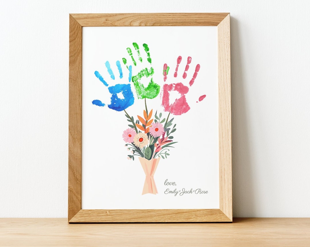 Birthday Handprint Art Print Craft DIY Printable Gifts From Kids Baby ...