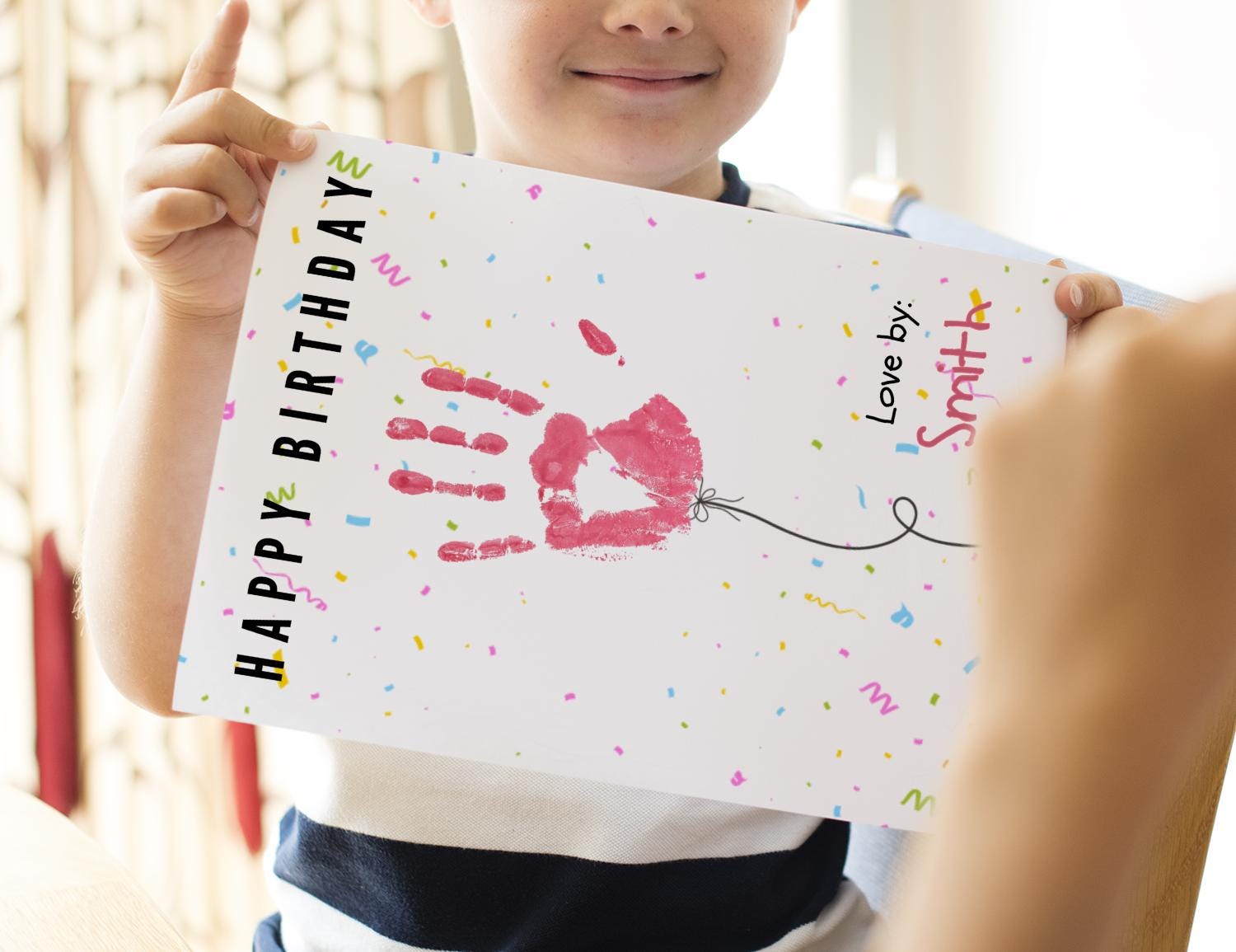 Happy Birthday Handprint Balloons Art Personalized Birthday Gift From ...