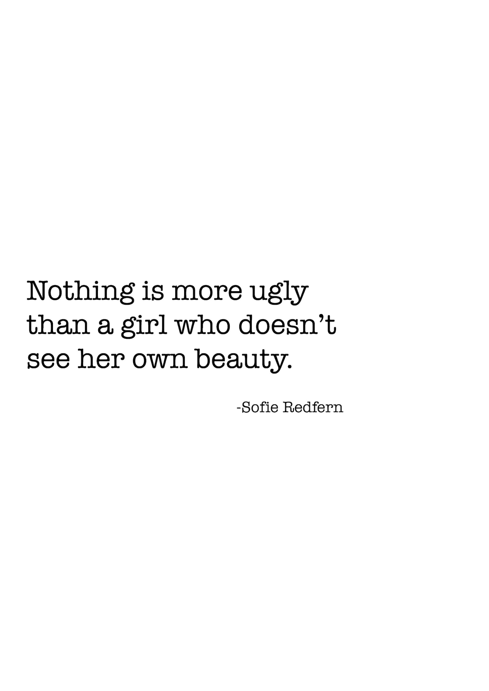 A Girl's Beauty - A Quote Printable by Sofie Redfern, Mental Health ...
