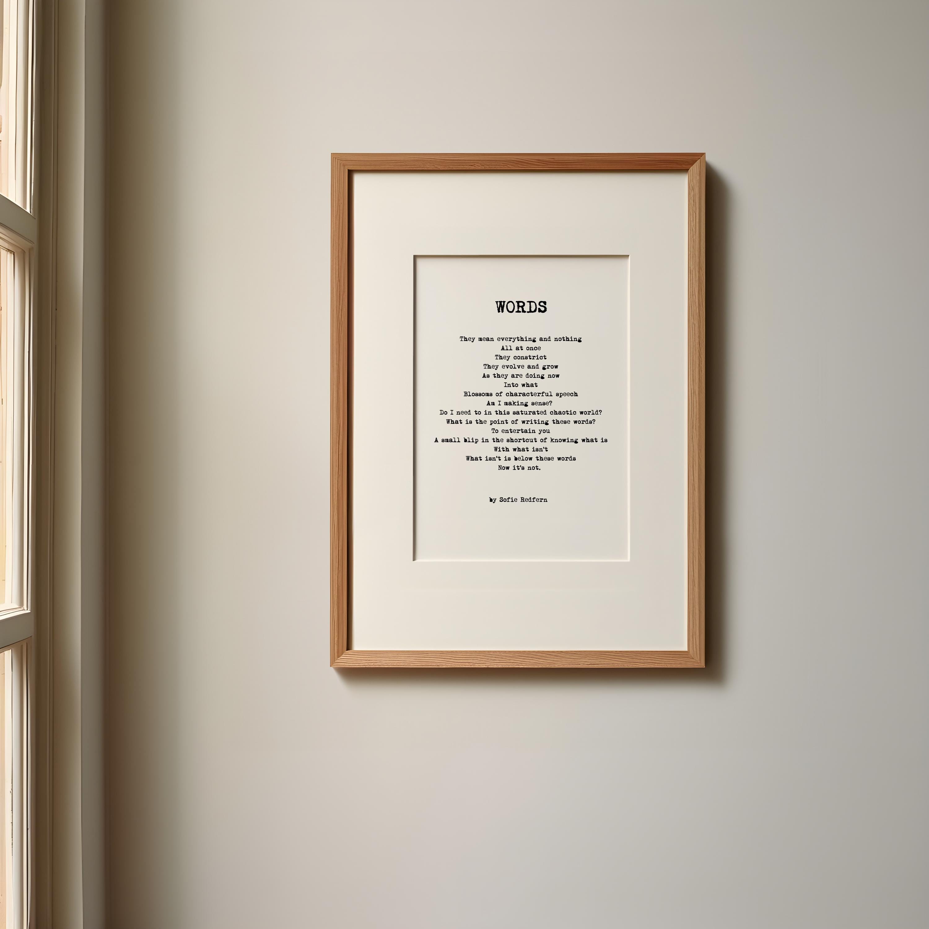 Words - A Funny Poem About Words, a Gift for Writers Possibly, Poem ...