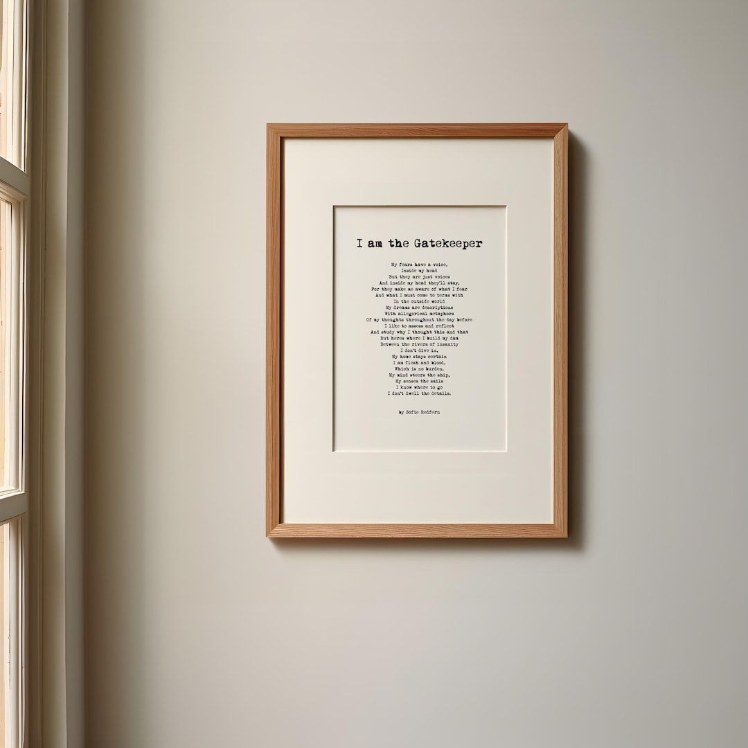 I Am the Gatekeeper A Poem for Mental Health Struggles, Poem Printable ...