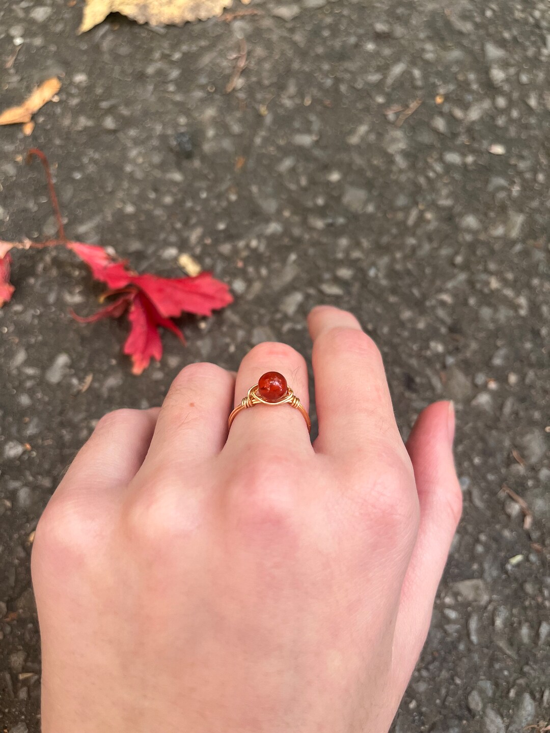 Fire Agate Crystal Ring - Handmade Authentic Ring - Etsy