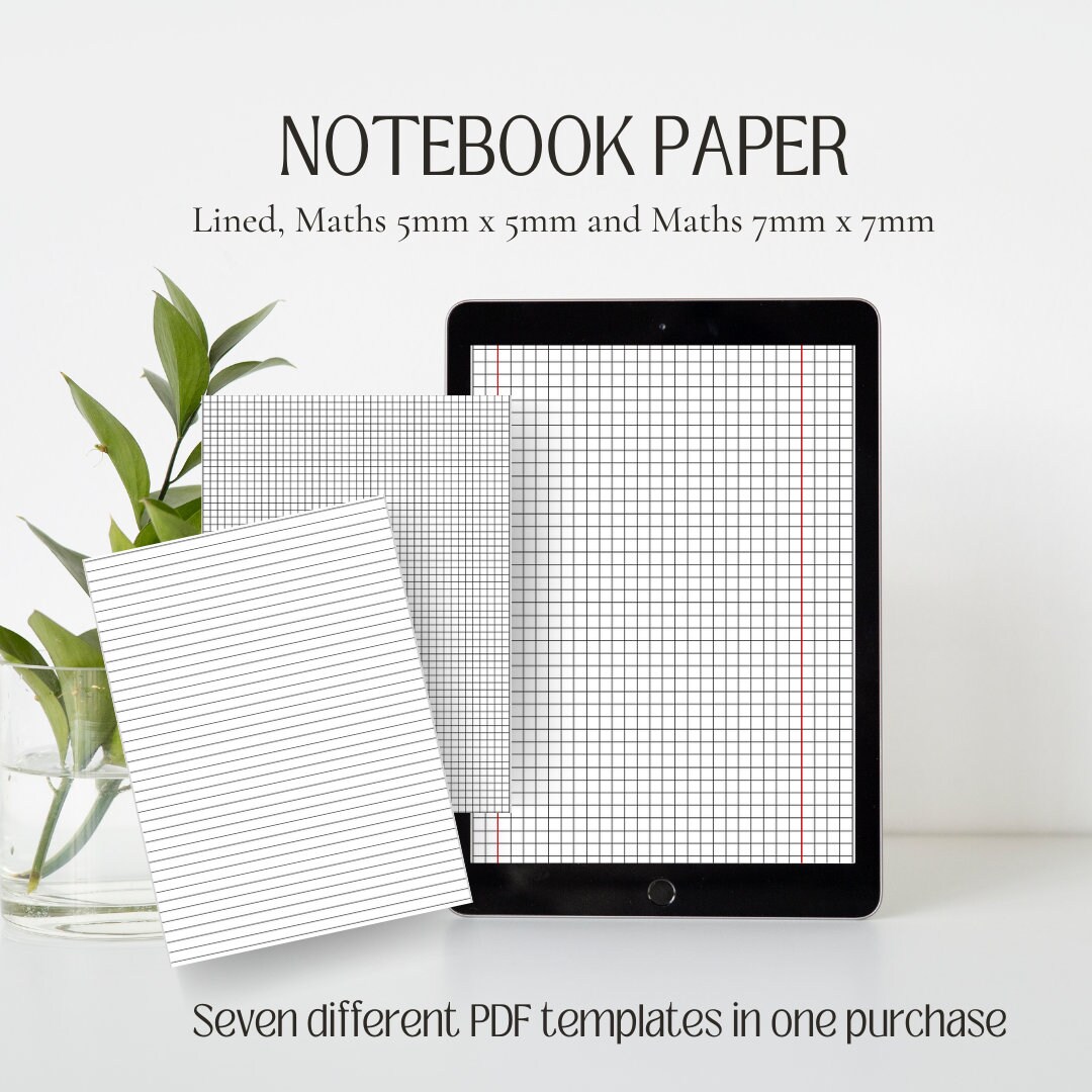 Notebook Paper, A4, Individual Lined and Graph Pages Sized 5mm X 5mm ...