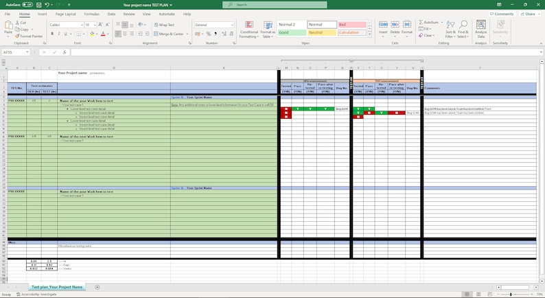 Test Plan Template, Digital Download - Etsy