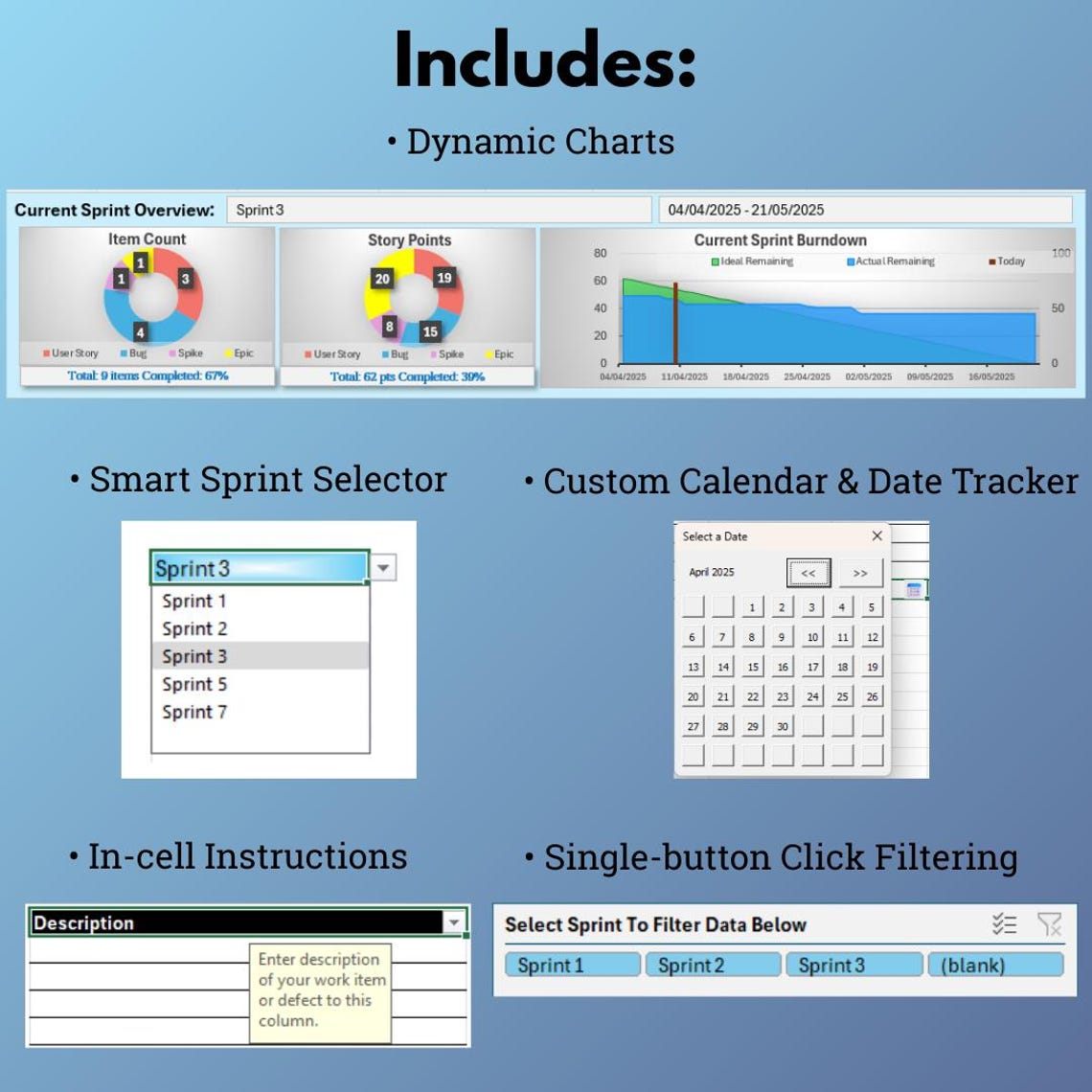 Bug Tracker Excel Template | Agile QA Defect Log + Sprint Dashboard ...