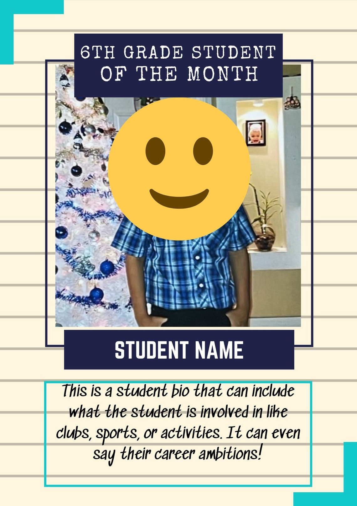Student of the Month Poster / Template - Etsy