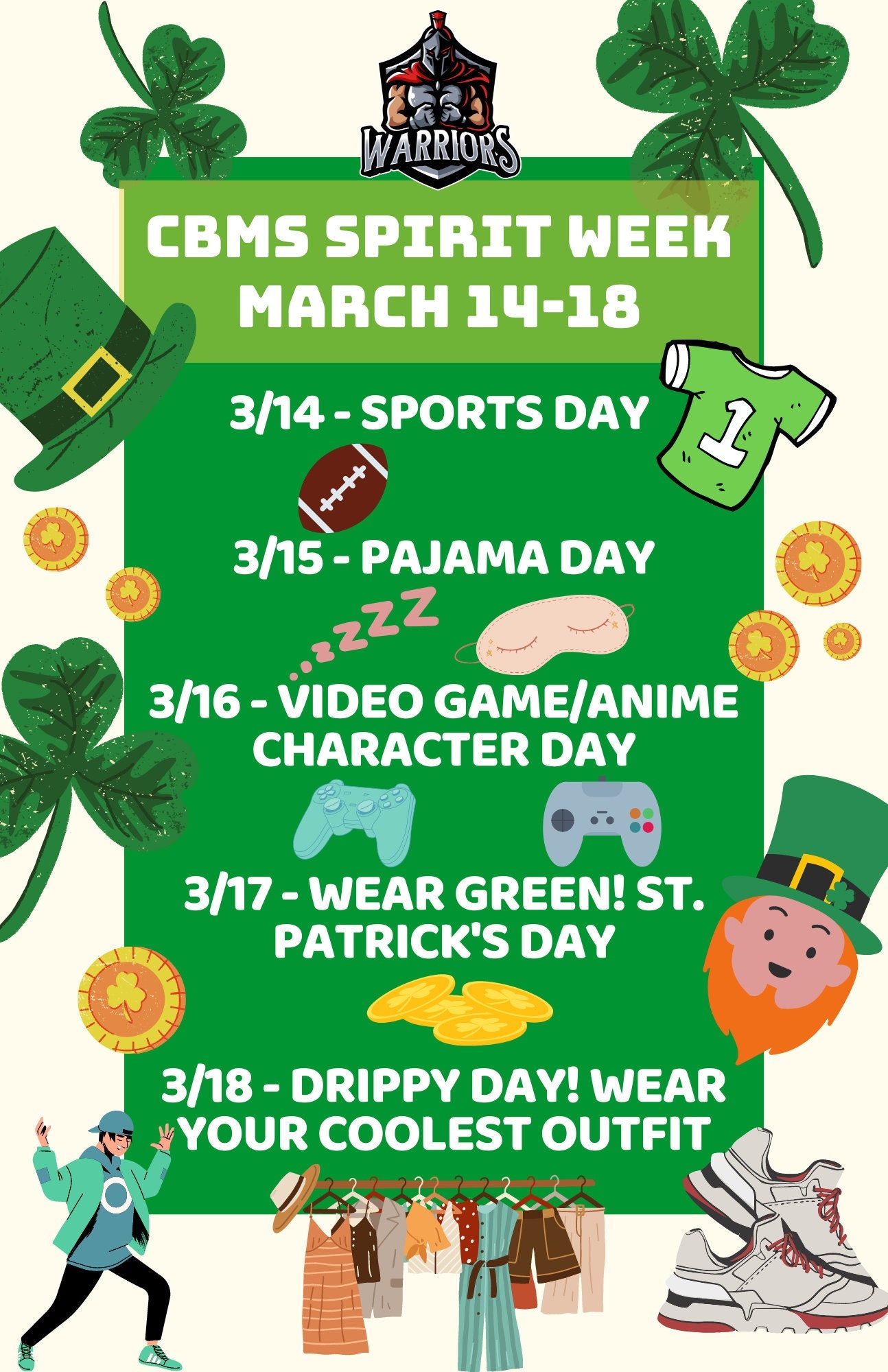 St. Patrick's Day/week Spirit Week Flyer - Etsy