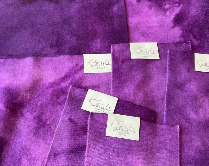 Hand Dyed Wool Fabric - Dark Purple - Purple - Rug Hooking - Appliqué ...
