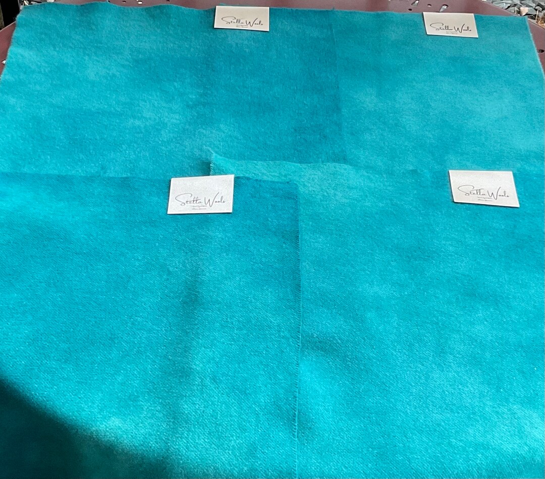 Hand Dyed Wool Fabric - Turquoise - Blue - Rug Hooking - Applique ...