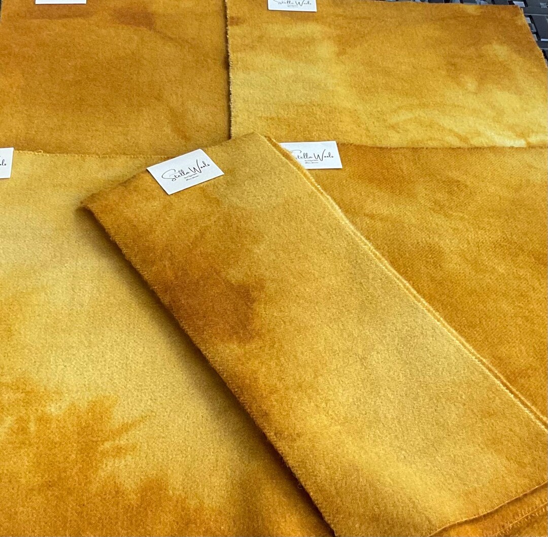 Hand Dyed Wool Fabric - Golden - Gold - Yellow - Rug Hooking - Appliqué ...