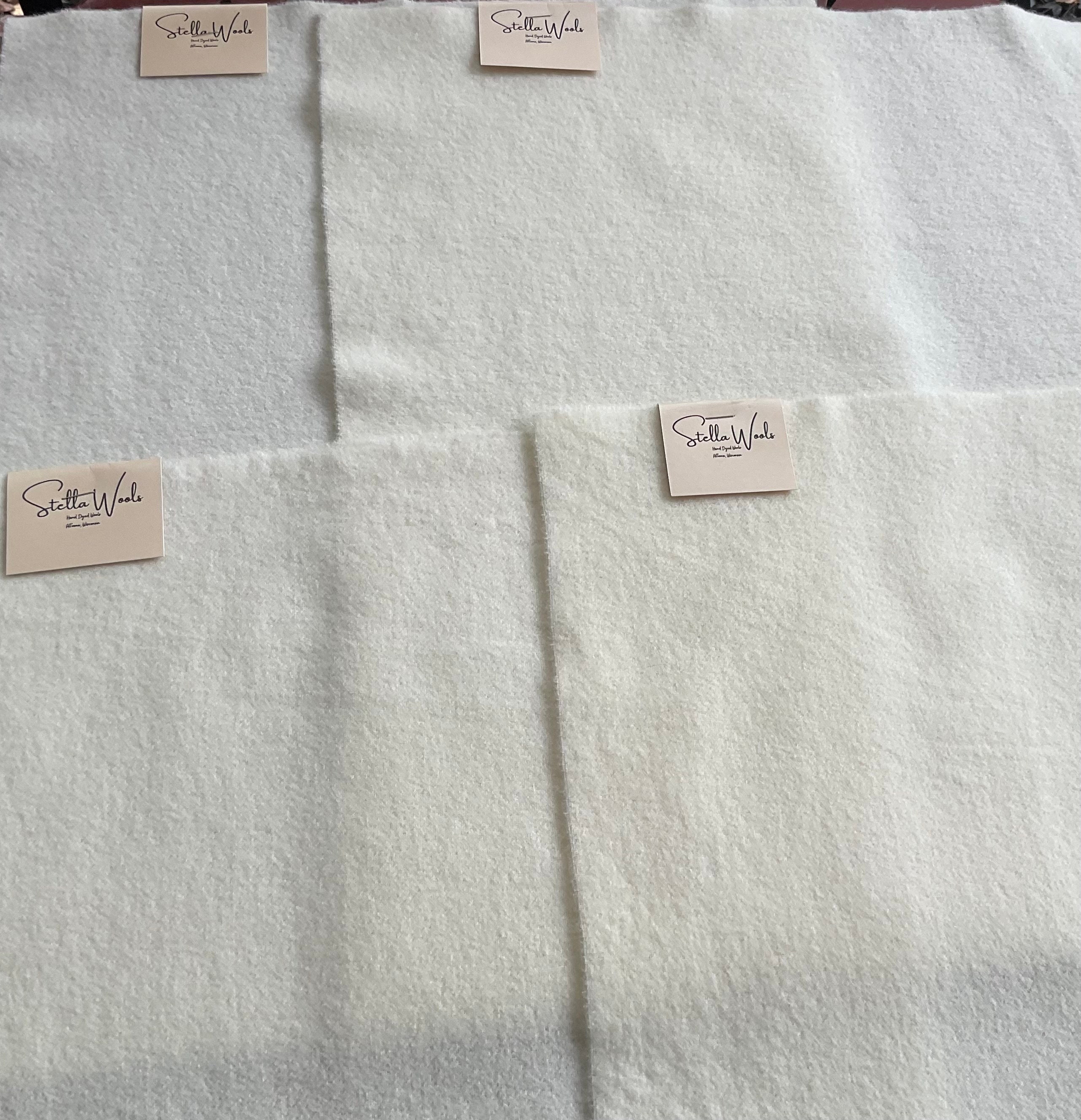 Hand Felted Wool Fabric - White - Snow - Rug Hooking - Applique and ...