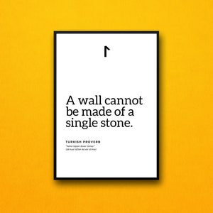 Artwork Printable Strength in Unity Poster | Turkish Typography Wall ...