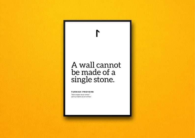 Artwork Printable Strength in Unity Poster | Turkish Typography Wall ...