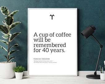 Turkic Coffee Proverb Art Print: Friendship Quote (digital Download) - Etsy