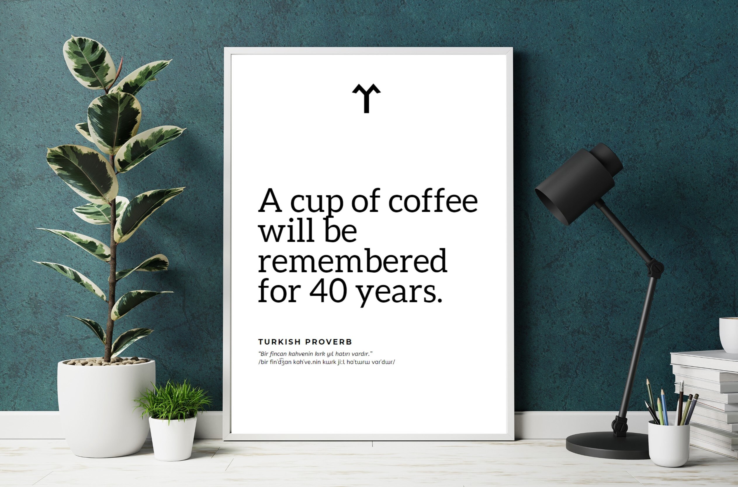 Turkic Coffee Proverb Printable Poster: 40 Years of Friendship in a Cup ...