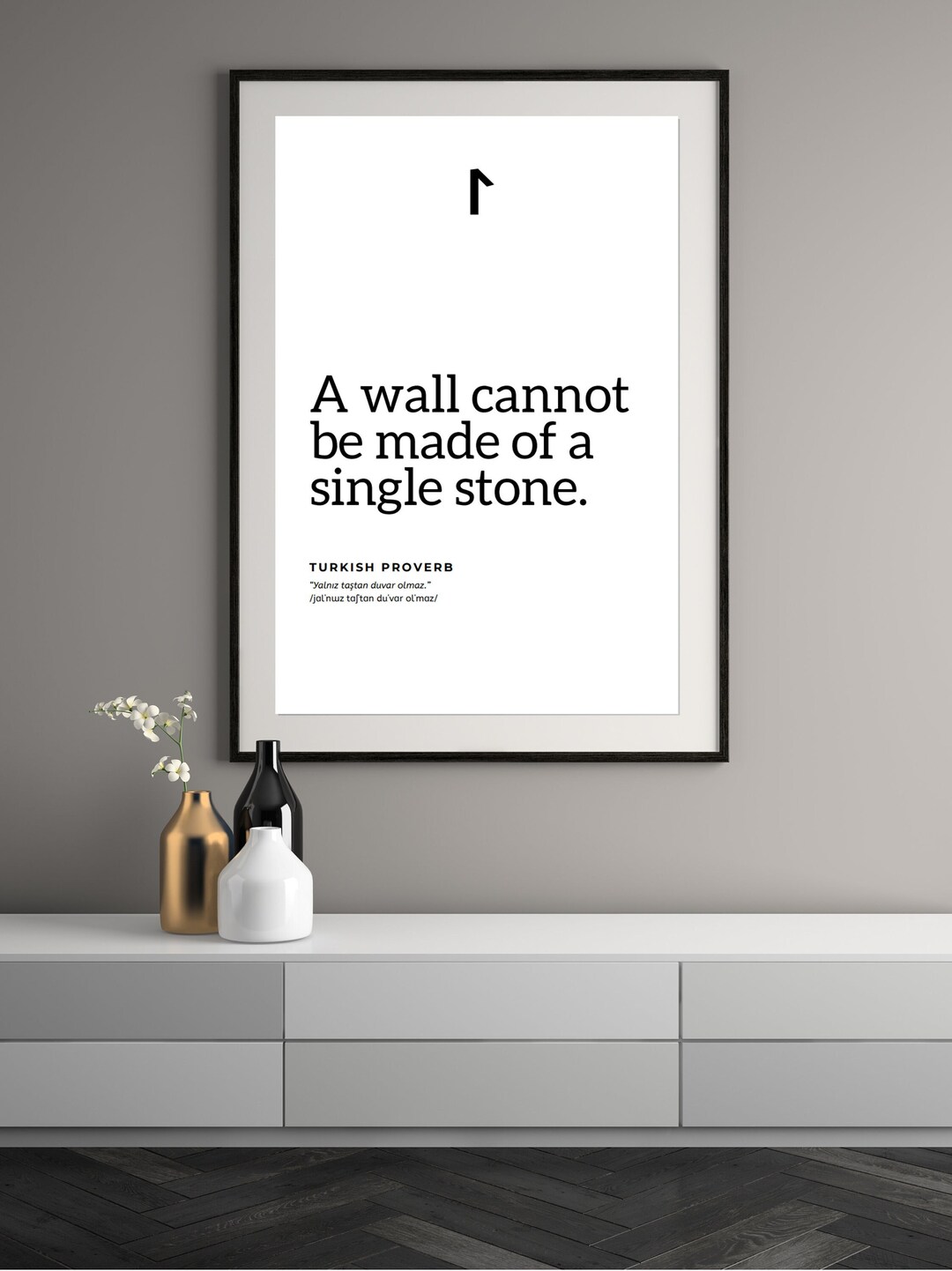Artwork Printable Strength in Unity Poster | Turkish Typography Wall ...