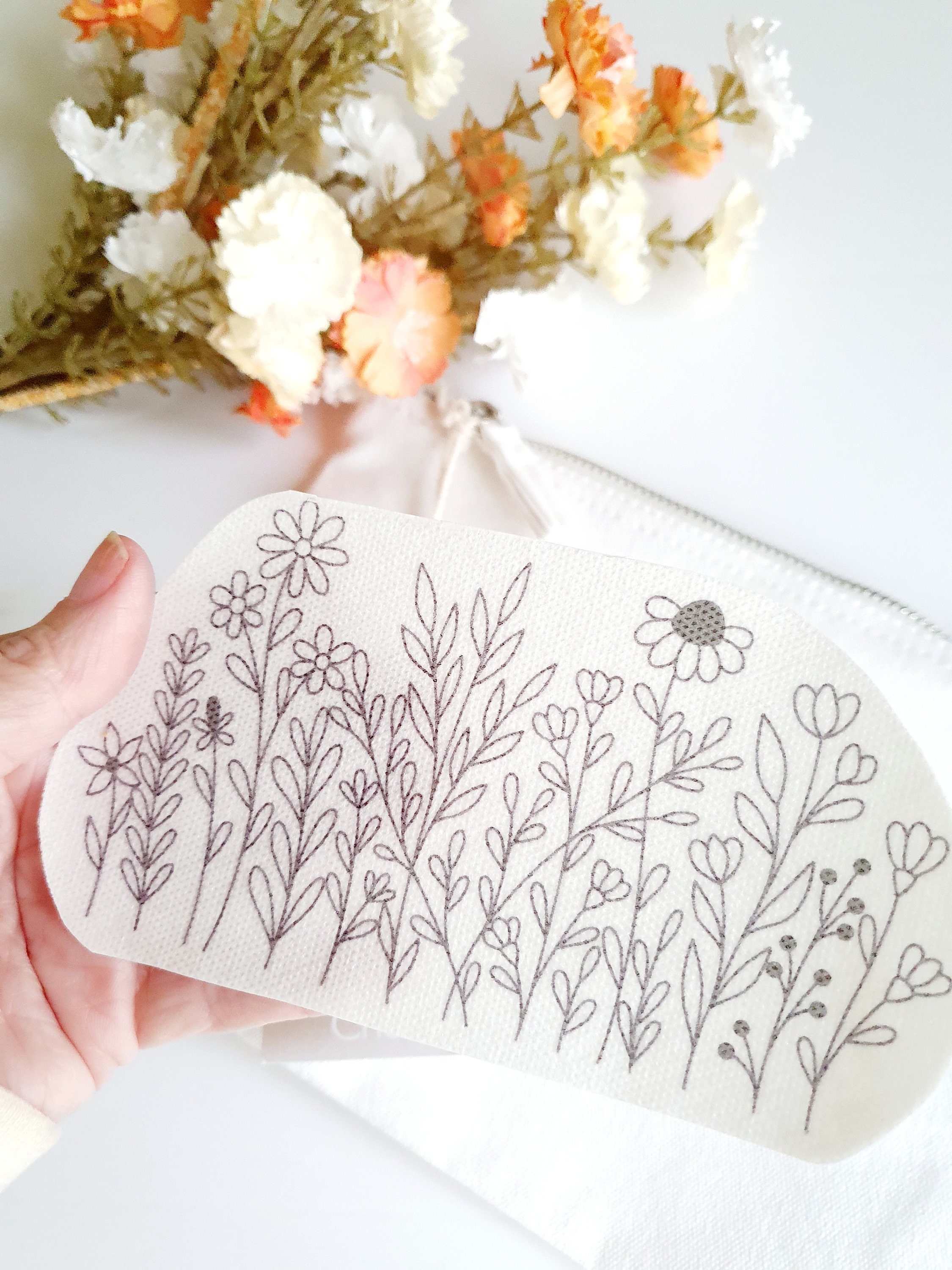 EMBROIDER YOUR OWN Accessory Bag Floral Embroidery Kit Diy - Etsy UK