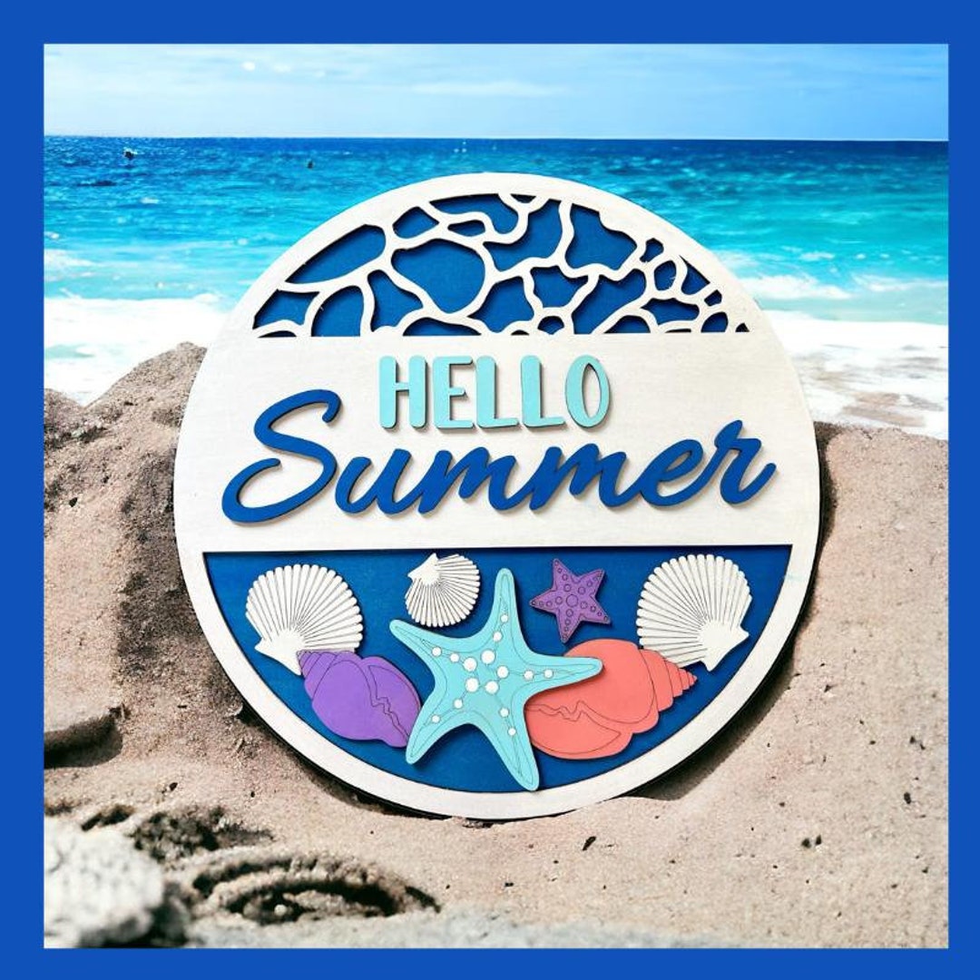 Hello Summer Seashells Laser-cut DIY 3D Craft Kit, Home Decor, Stand ...