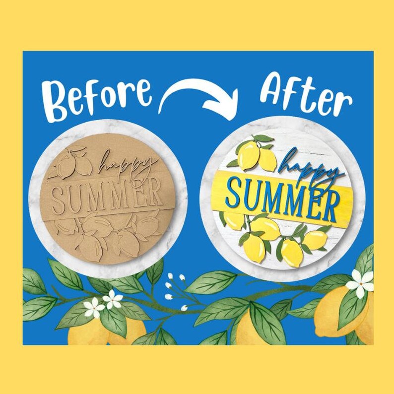 Happy Summer Lemons Laser-cut DIY 3D Craft Kit, Home Decor - Etsy