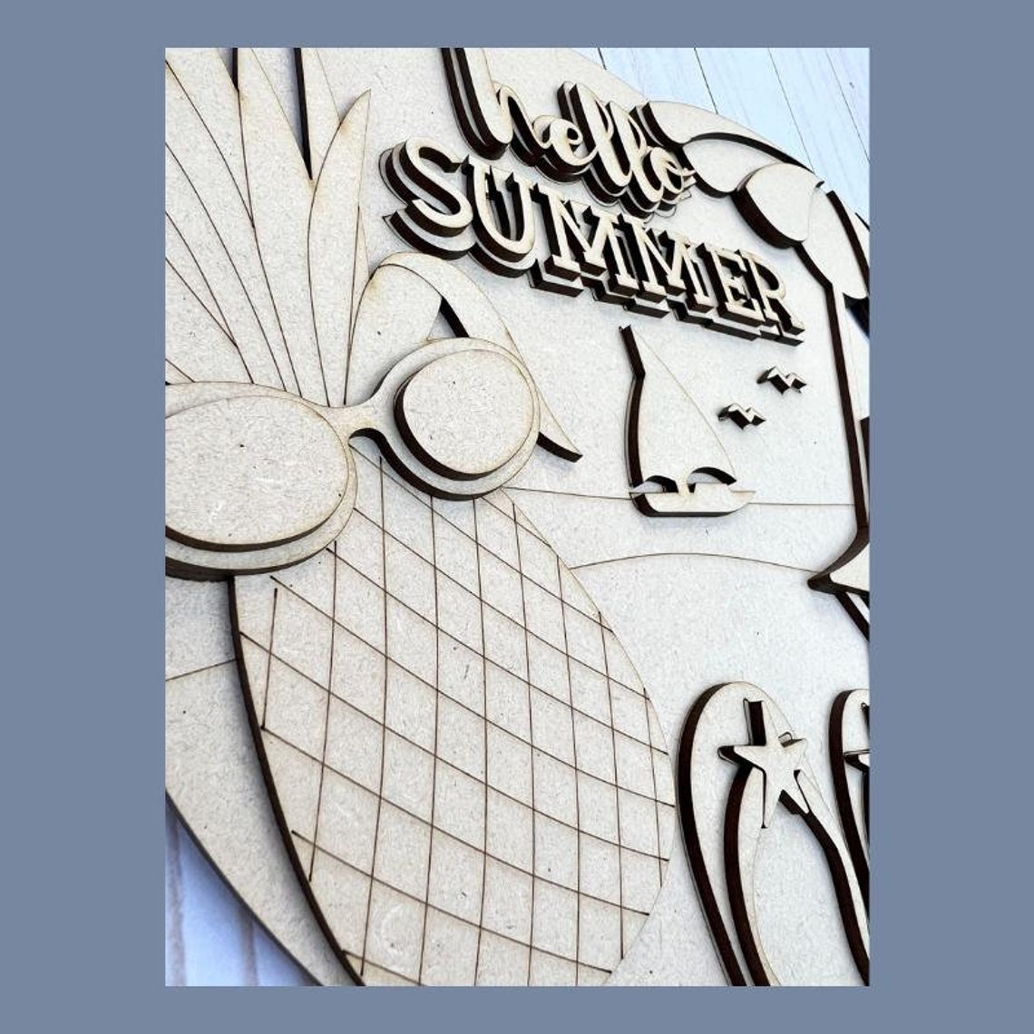 Hello Summer Beach Laser-cut DIY 3D Craft Kit, Home Decor - Etsy