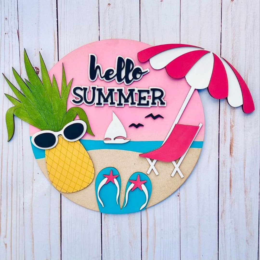 Hello Summer Beach Laser-cut DIY 3D Craft Kit, Home Decor - Etsy
