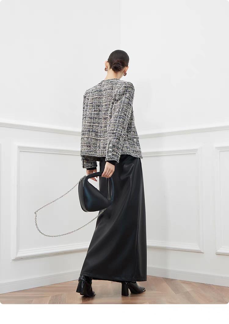 Handmade Tweed Boucle Multi Grey Jacket With Resin Button Silver Trim ...