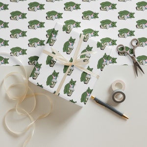 Matcha/taro/original Milk Tea Boba Cat Wrapping Paper - Etsy