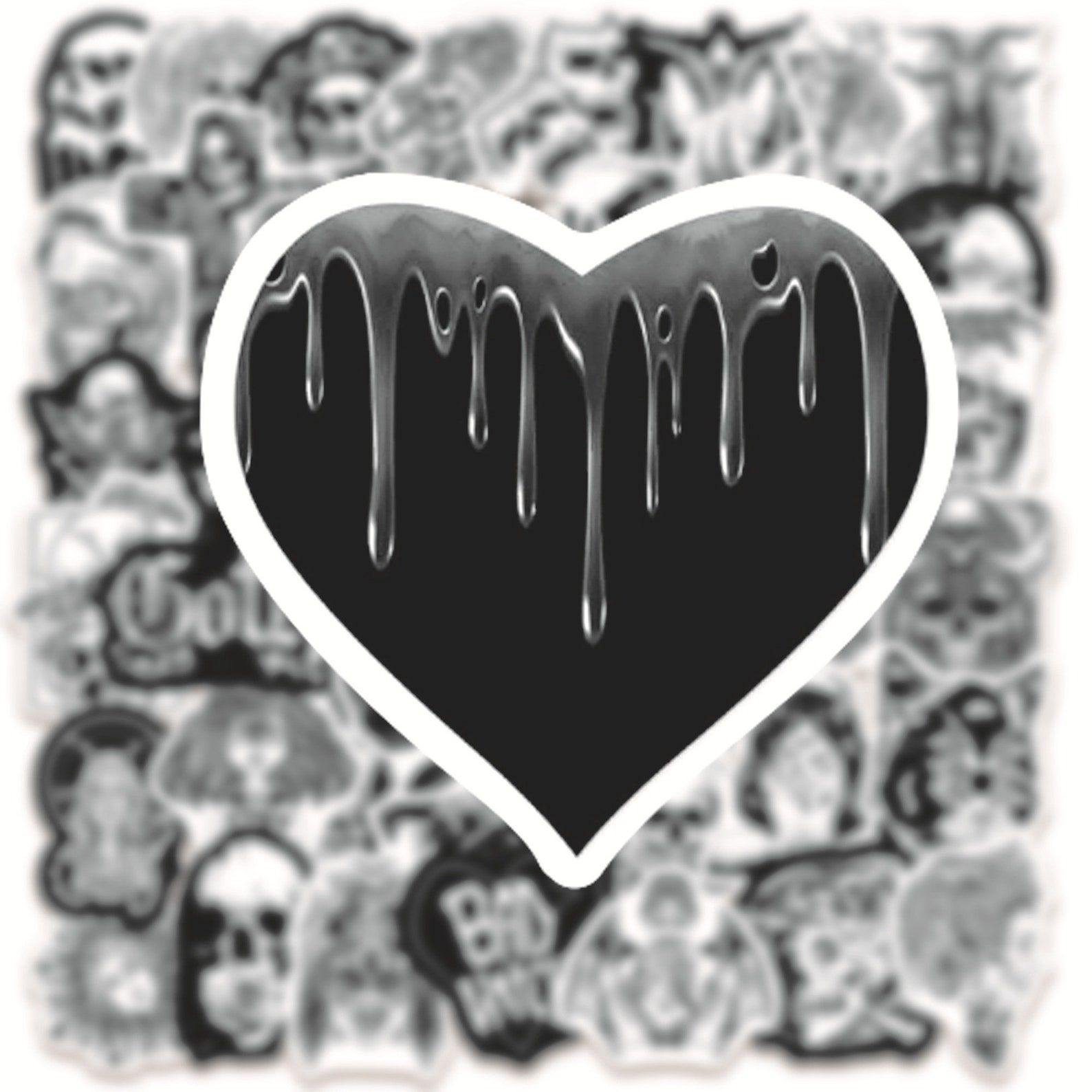 50pcs Black and White Sticker Pack for Macbook, Laptop, Notebook ...