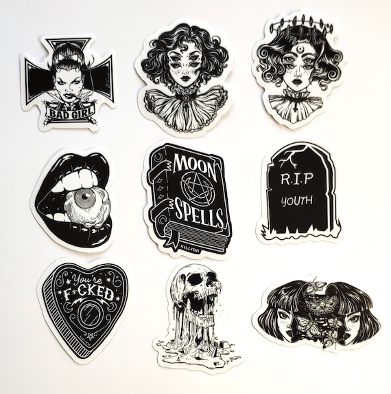 50pcs Black and White Sticker Pack for - Etsy