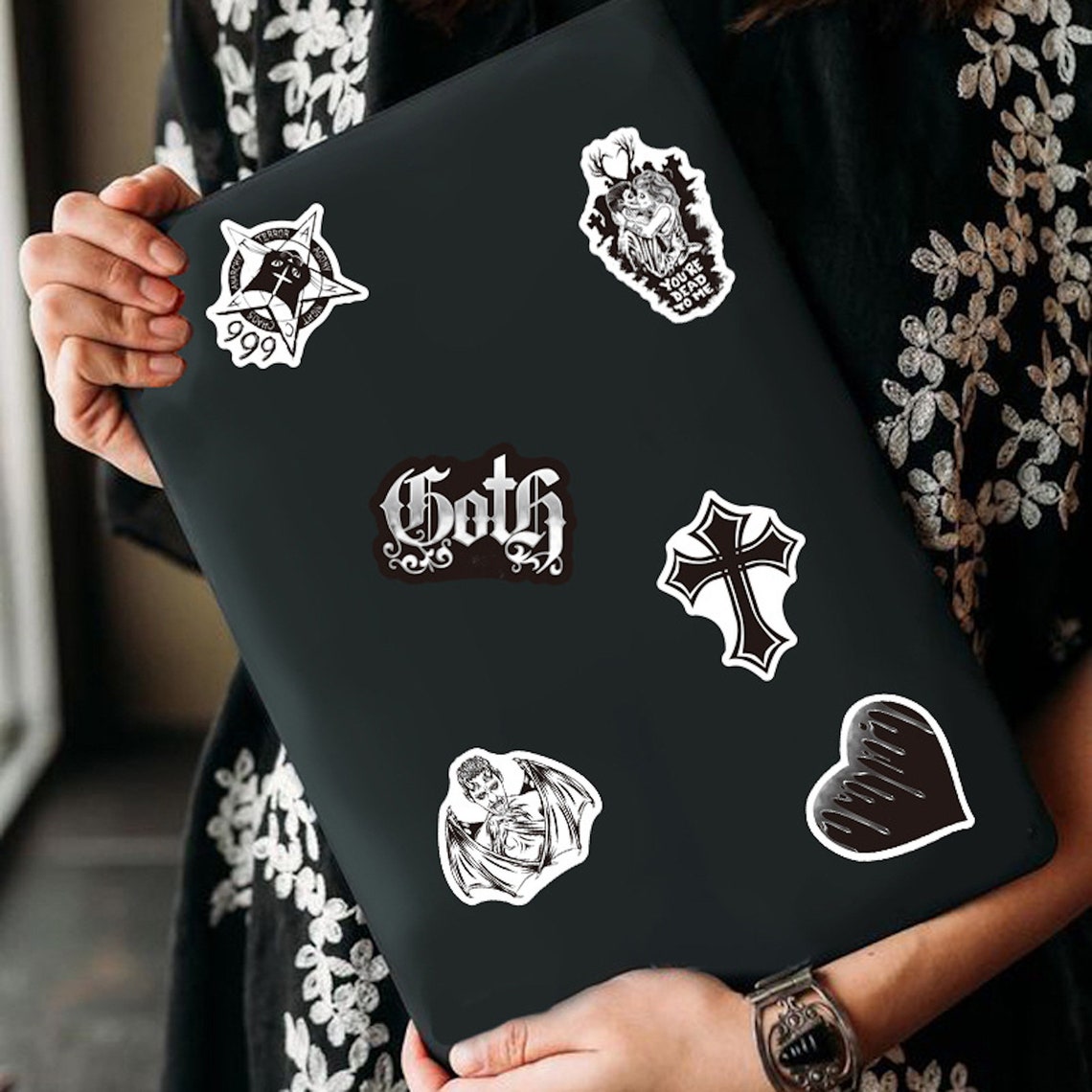 50pcs Black and White Sticker Pack for Macbook, Laptop, Notebook ...
