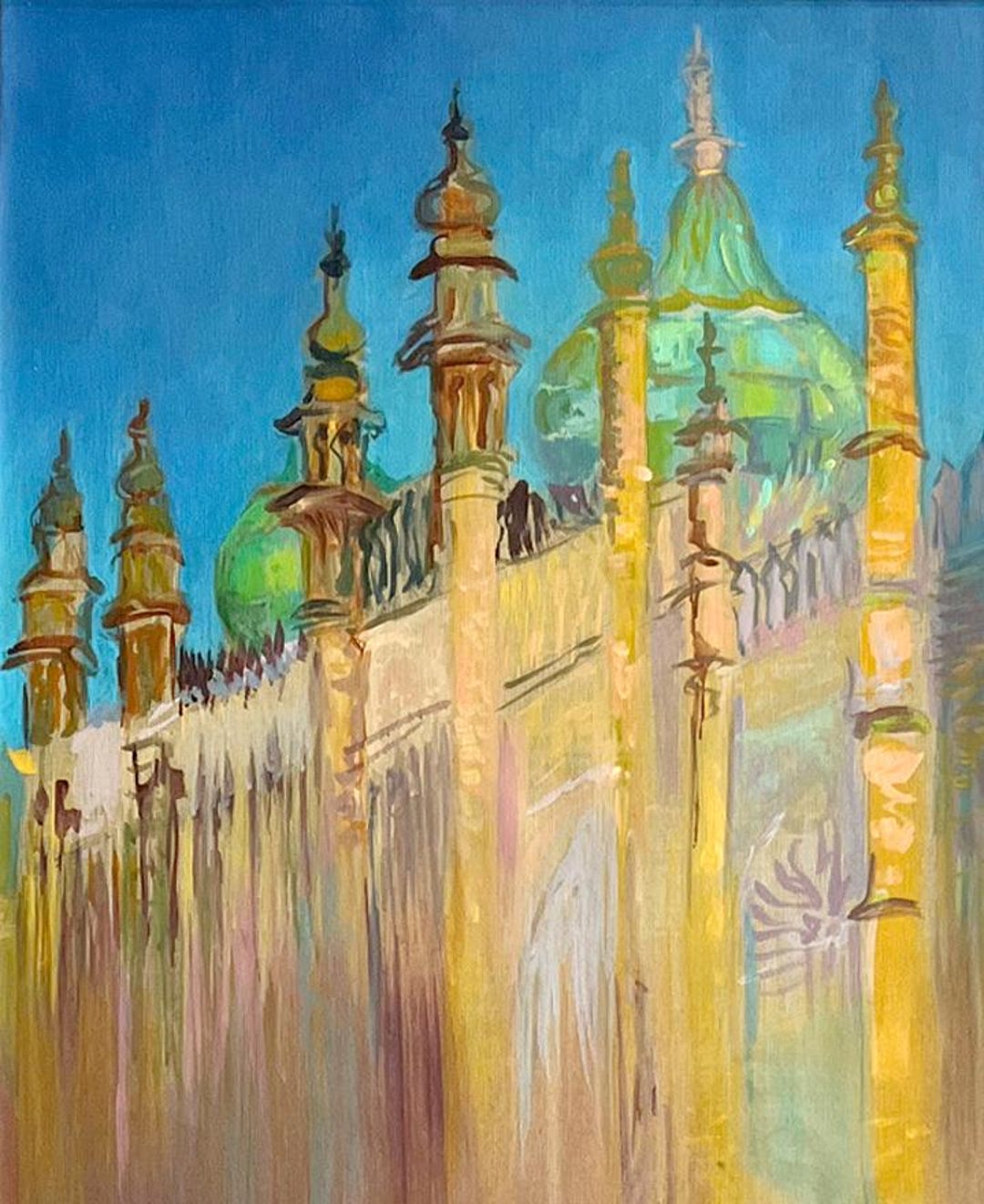 Brighton Pavilion Dome Turrets - Original Artwork Acrylic on Canvas - Etsy