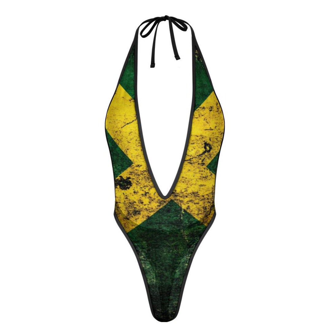 Jamaican Flag Thong Bathing Suit - Etsy