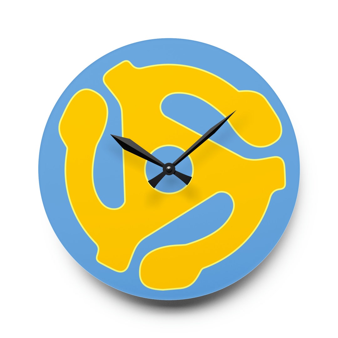 45 Adapter Clock Acrylic Wall Clock light Blue Music Clock Gifts for ...