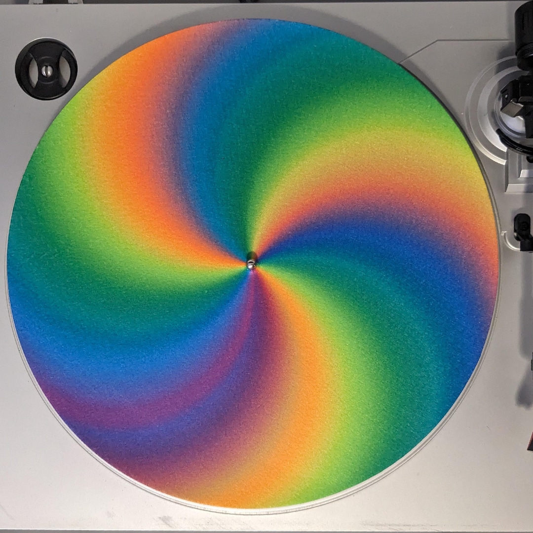 Rainbow Tie-dye Turntable Slipmat – 12" Thick Felt DJ Mat for Record ...