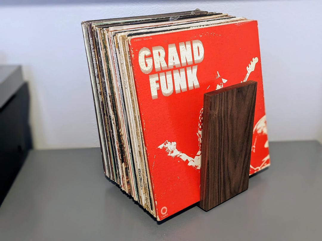 Vinyl Record Holder/bookshelf Display - Solid Walnut Wood: Tabletop ...