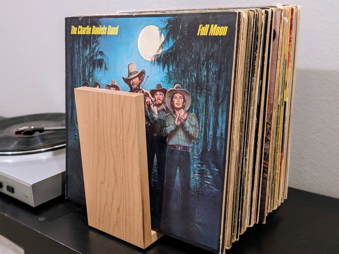 Vinyl Record Holder Solid Maple Wood: Tabletop Album Organization LP ...