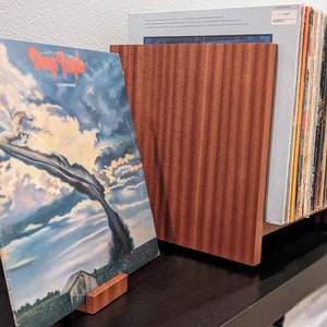 Tabletop Vinyl Record Storage Cabinet Simplistic Sapele Album Case ...