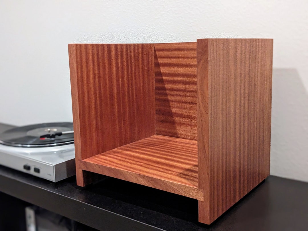Tabletop Vinyl Record Storage Box - Simplistic Sapele Album Case ...
