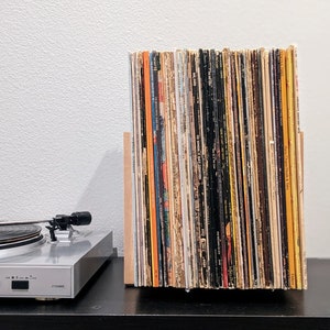 Vinyl Record Holder - Solid Maple Wood: Tabletop Album Organization ...