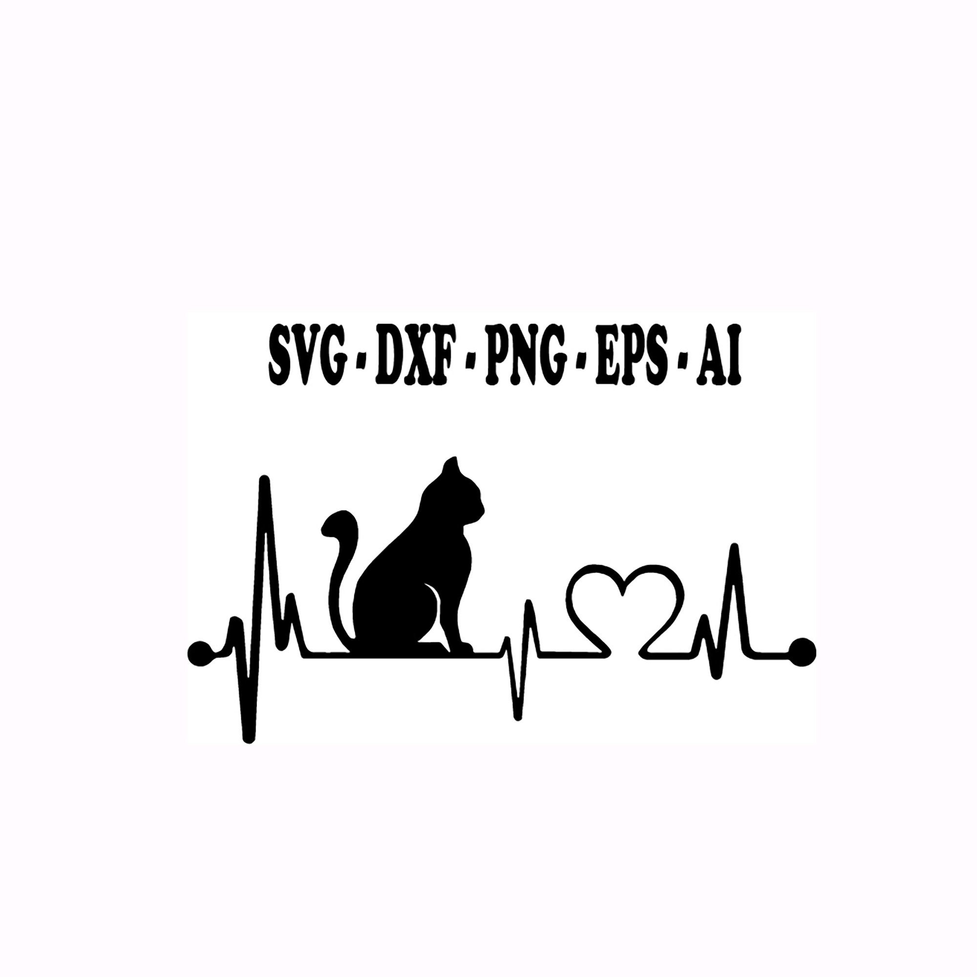 Cat Heart Beat, Digital Files - Etsy