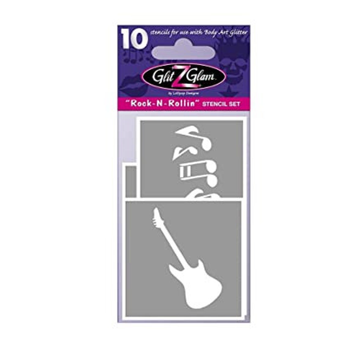 Tattoo Stencil Set for Glitter Tattoos: Rock N Rollin Temporary Tattoos ...
