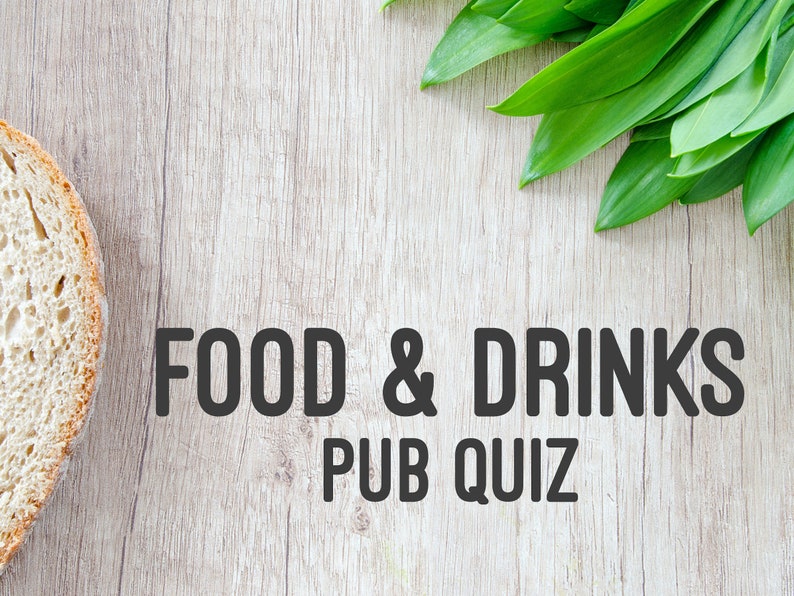 Printable Pub Quiz Food and Drinks Round Quiz Master's - Etsy