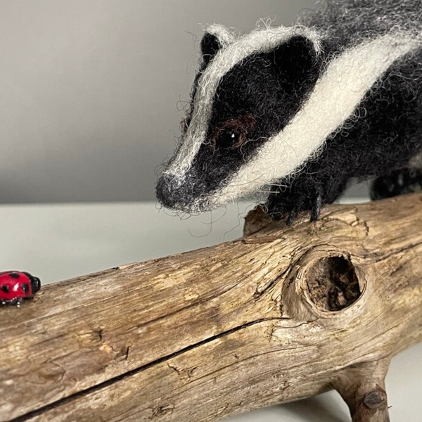 Needle Felted Badger - Etsy