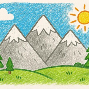 Fun Mountain Coloring (5) Pages - Etsy