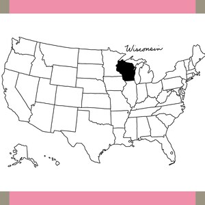 Wisconsin Coloring Page: State Map Activity, Symbols, and USA Geography ...