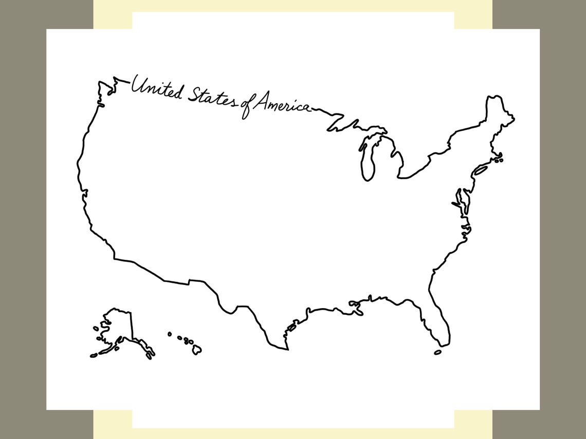 Indiana Coloring Page Printable, State Map Activity for Kids, USA ...