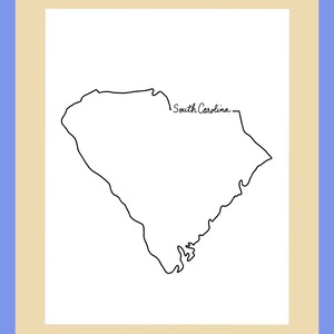 South Carolina Coloring Page: State Map Activity, Symbols, and USA ...