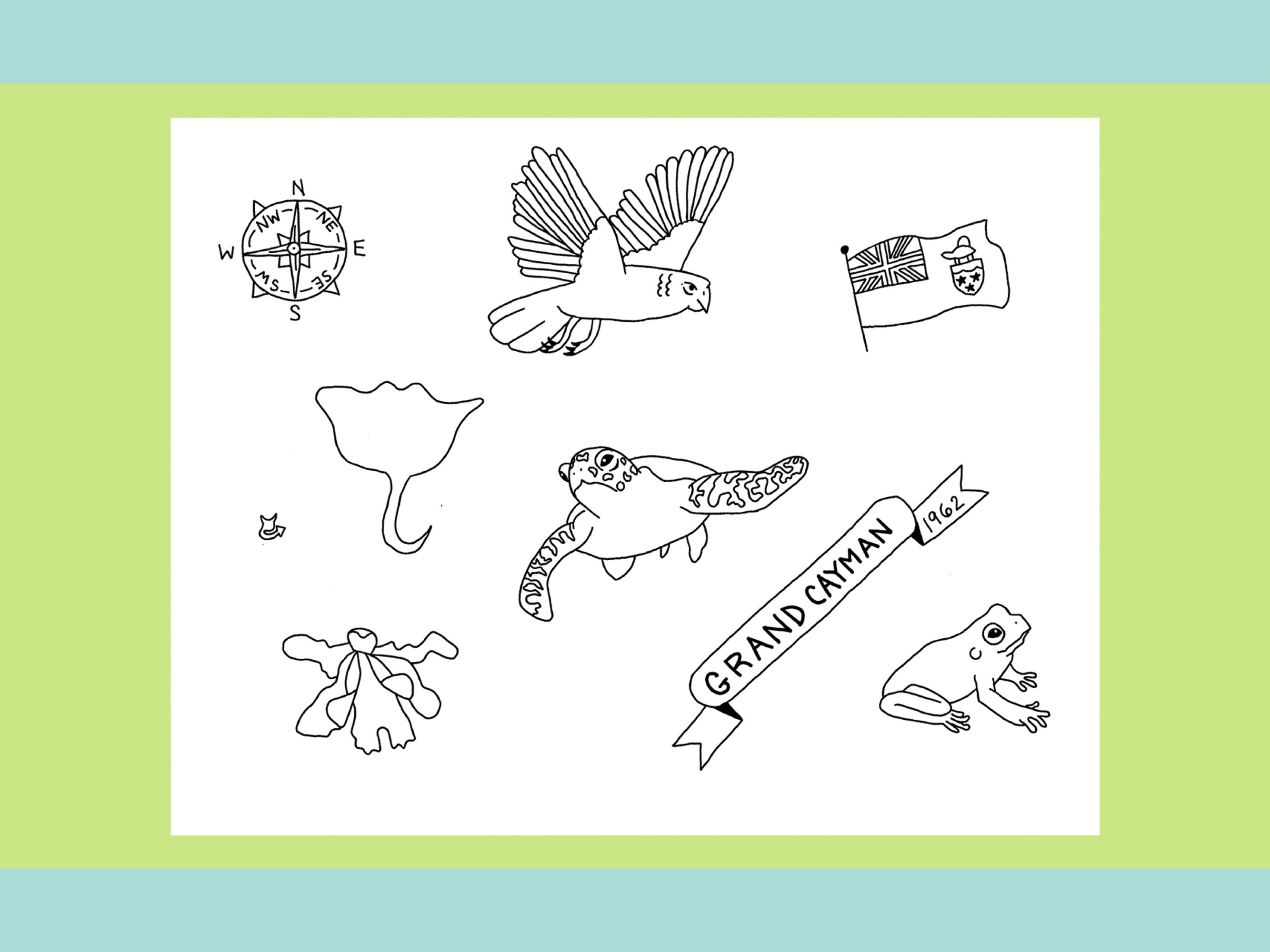 Grand Cayman Coloring Page: Map Activity, Symbols, and Caribbean ...